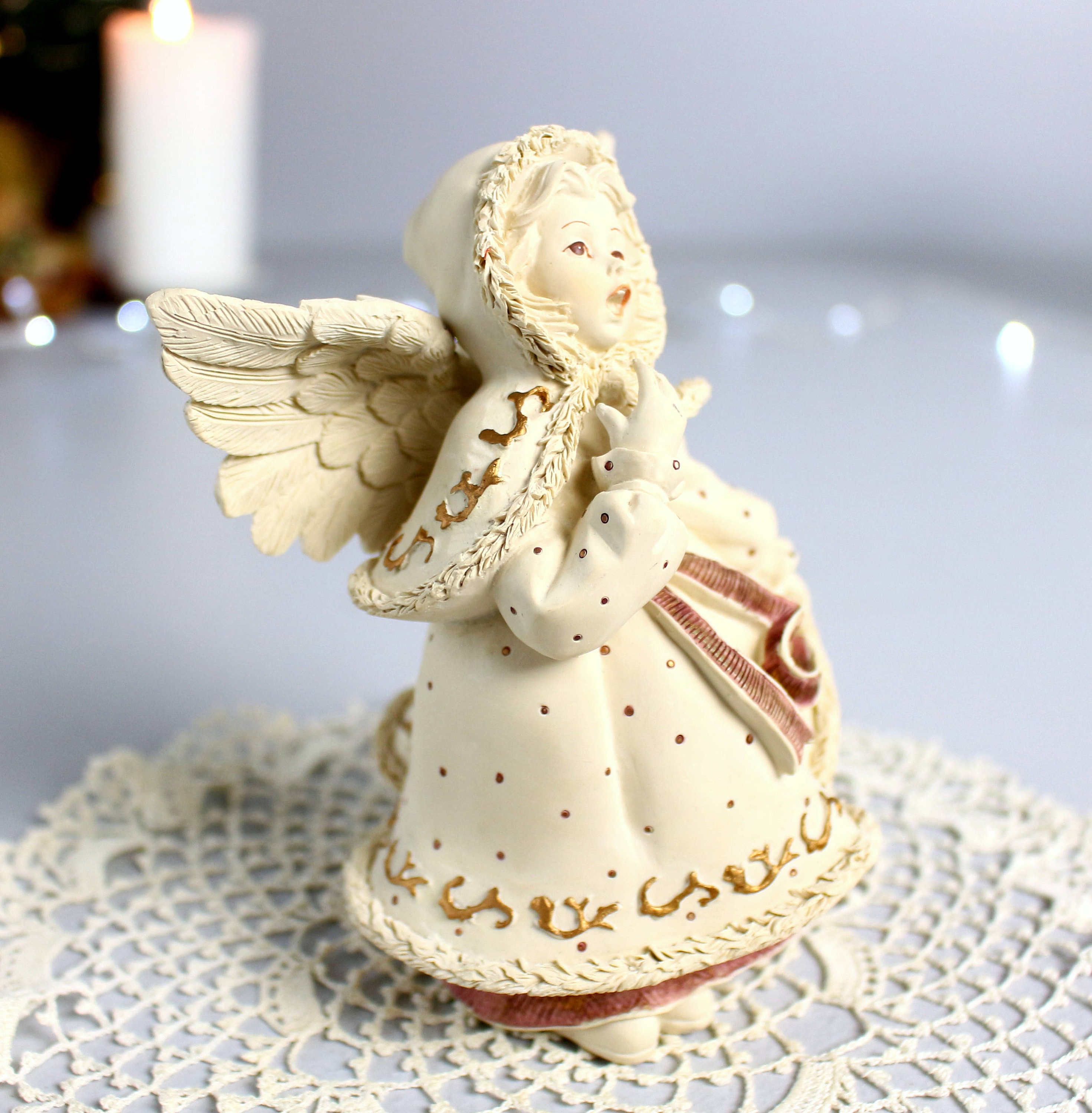 Sarah's Angels® Figurine: Vintage Resin Singing Angel, Collectible ...