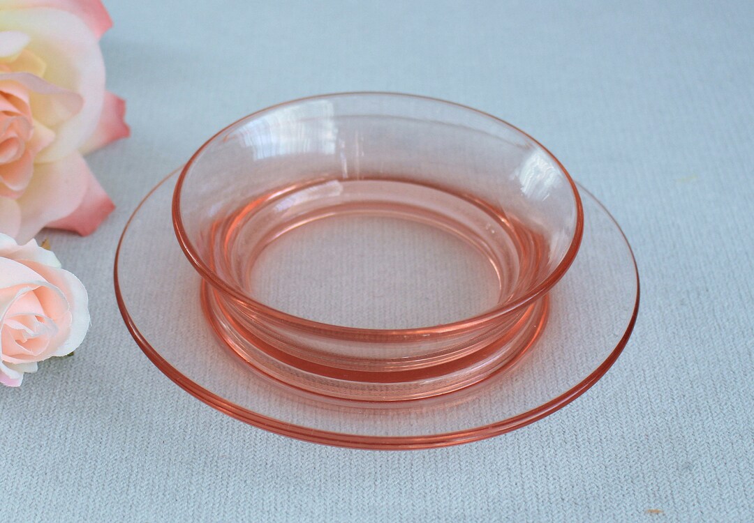 Pink Glass Bowl, Candy Dish, Dessert Bowl, Blush Pink,wedding, Shabby ...