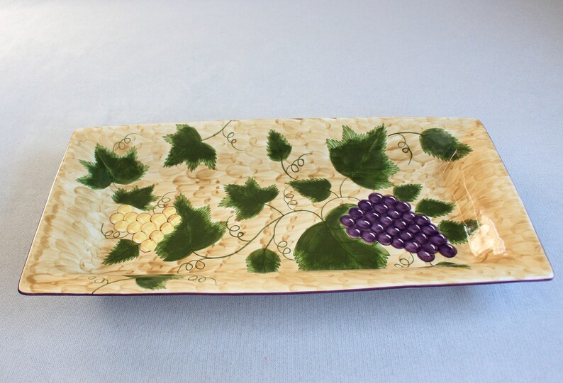 Vintage Plate Serving Plate Large Fruit Plate Square Plate - Etsy