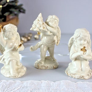 MIKASA HOLY NIGHT Trio Angels, Christmas Nativity, Porcelain Figurines ...