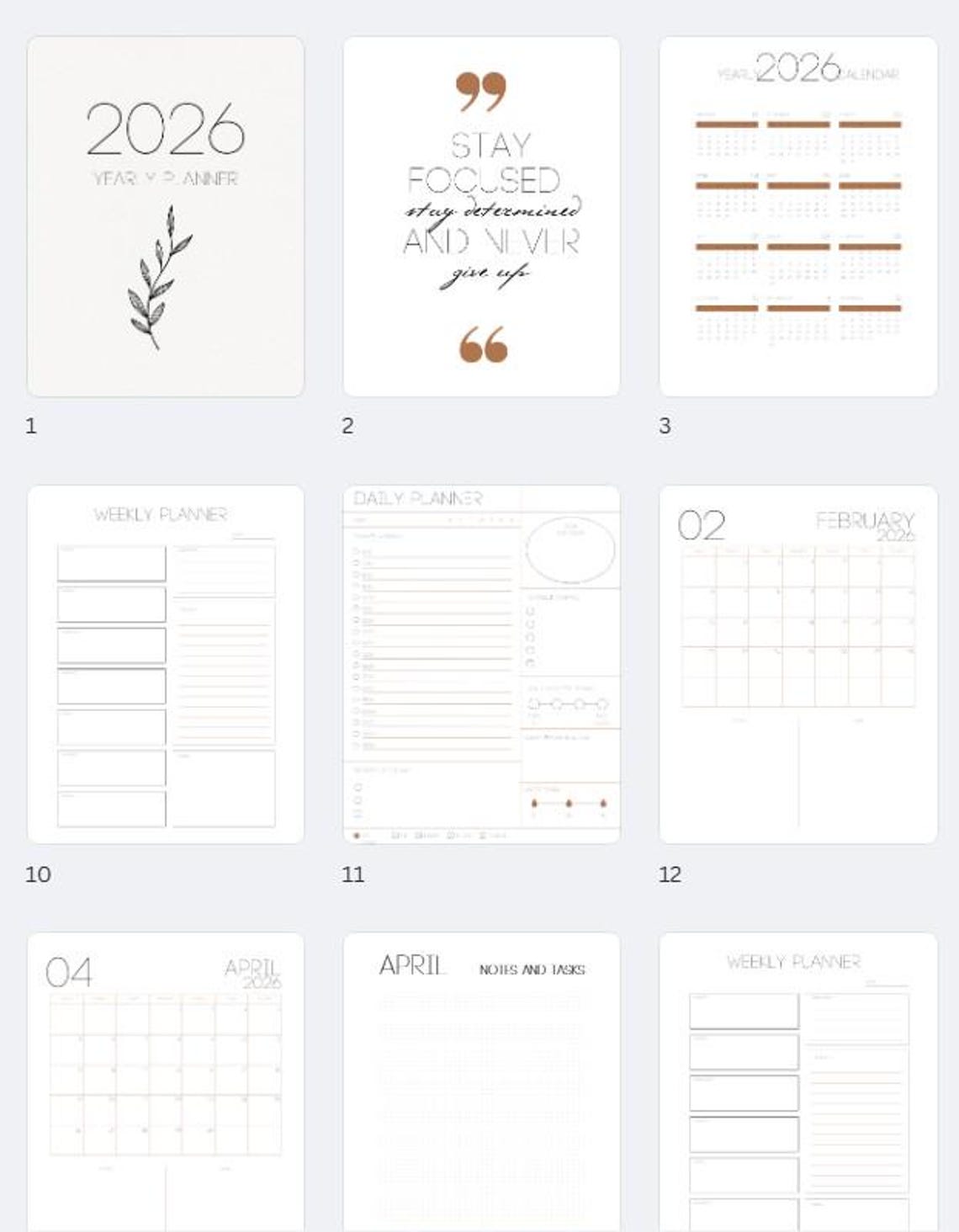 2026 Digital Planner | Editable | All in One Template | Daily, Monthly ...