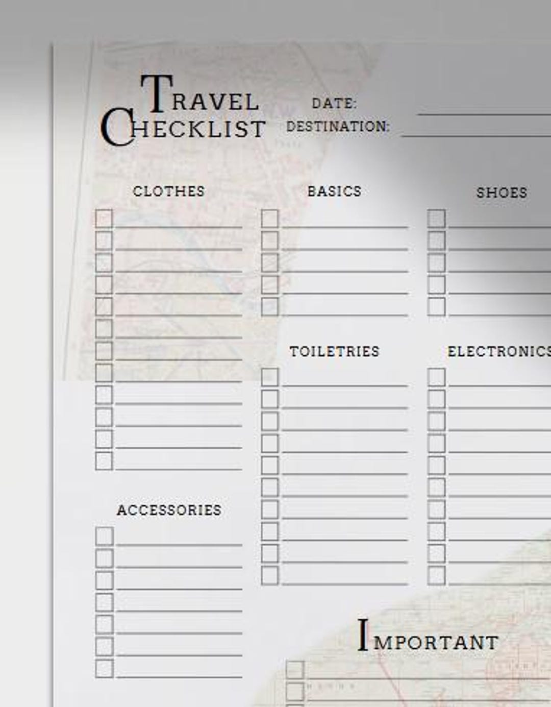 Editable Digital Travel Checklist/ PDF File/ Breakdown of Everything ...