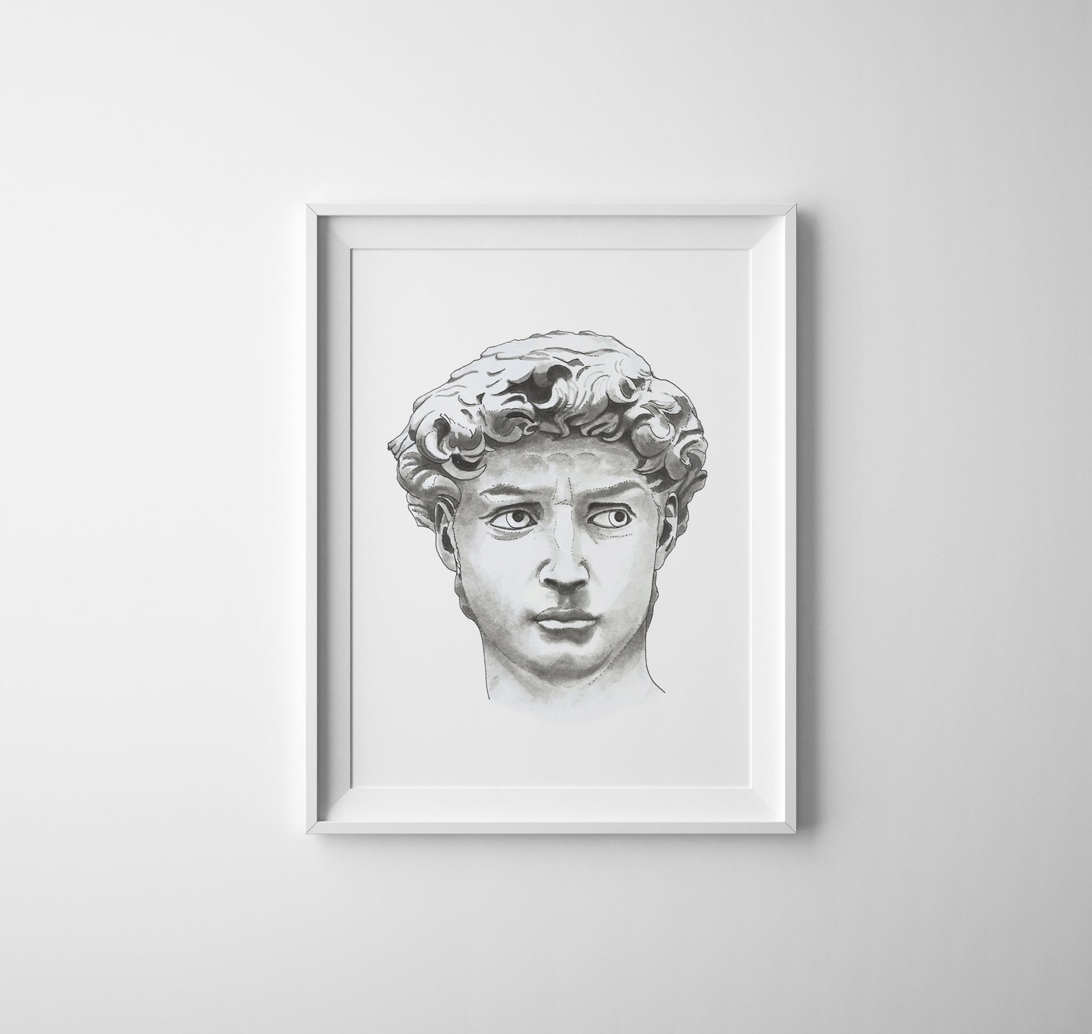 Michelangelo's David Digital Print for T-shirt, Tote Bag, Mug Print ...