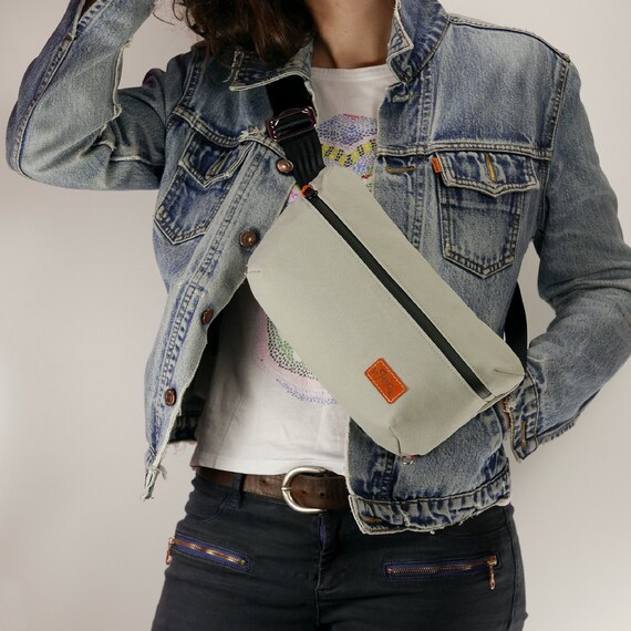 Bum Bag Waxed Canvas Hip Bag Vegan Waist Bag Sling Bag | Etsy