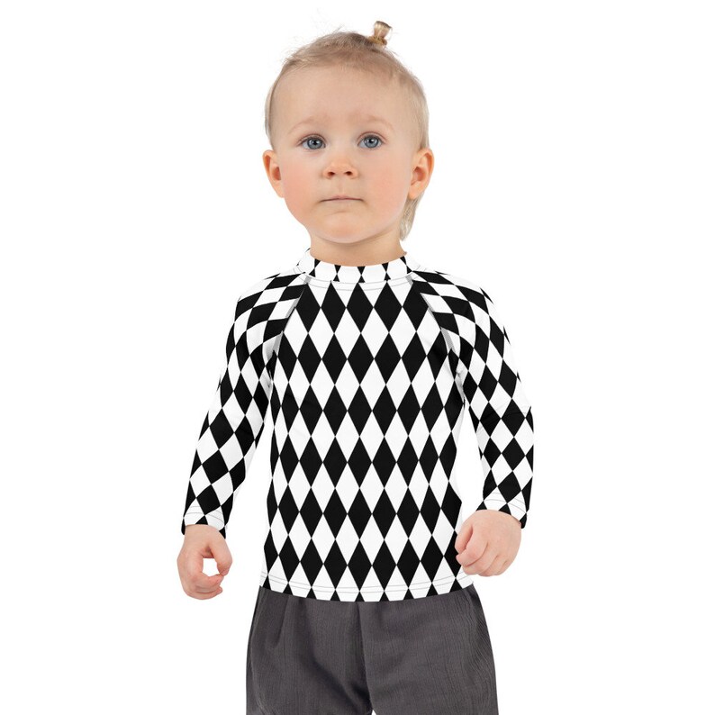 Black and White Harlequin Diamonds Toddler Youth Tween Teen Kids Long ...