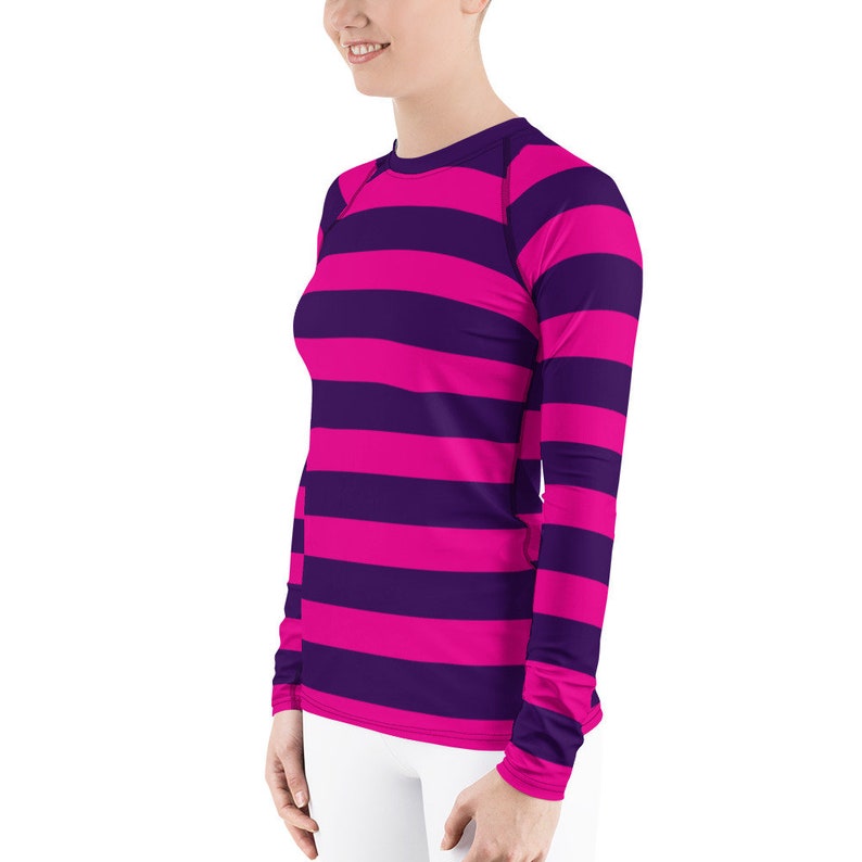 Women's Pink Purple Stripe Long Sleeve Athletic Rash Guard - Etsy