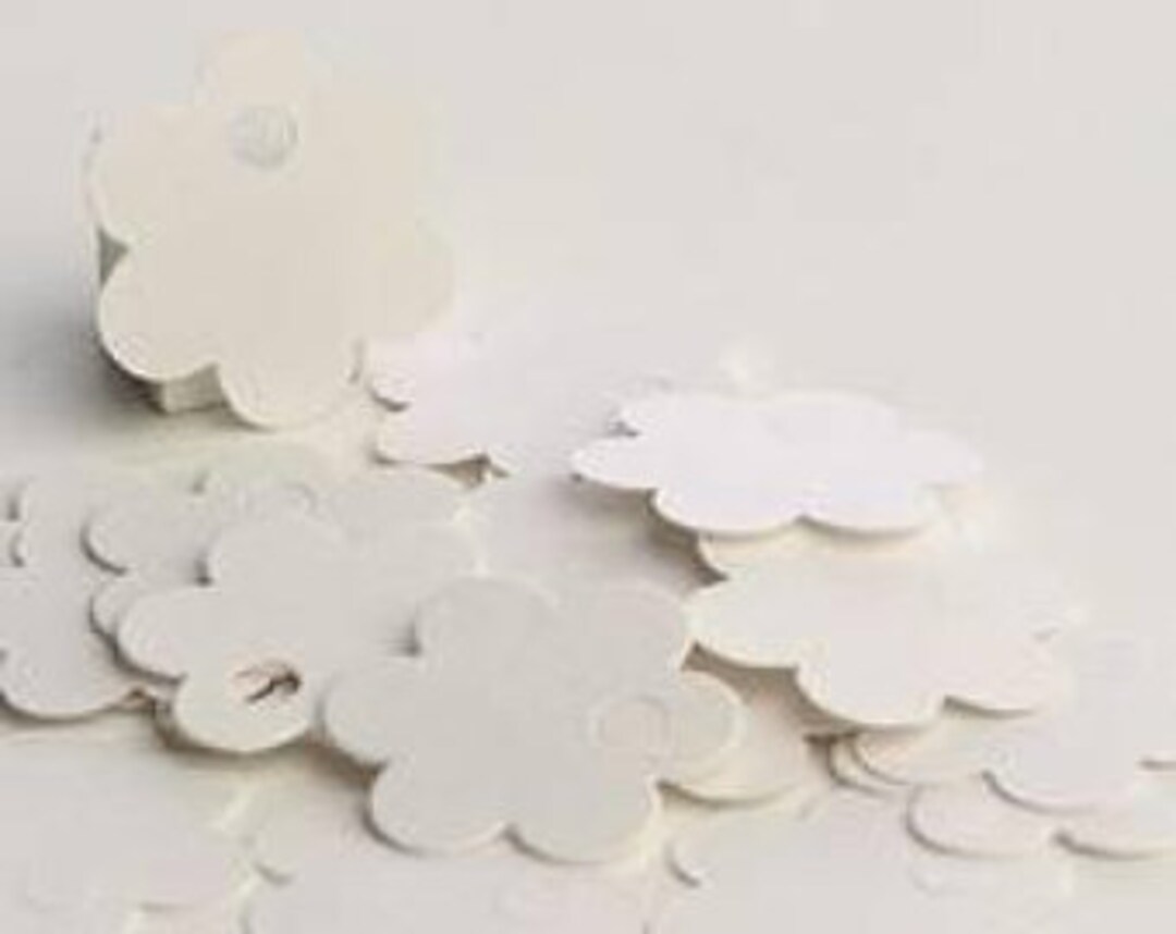 Set of 25 Mini White Flower Tags 7/8" Extra Small Blank Hang Tags - Etsy