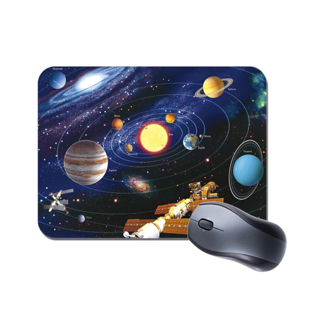 Solar System Map Mouse Mat Mousepad. Vintage Astronomy Planets ...