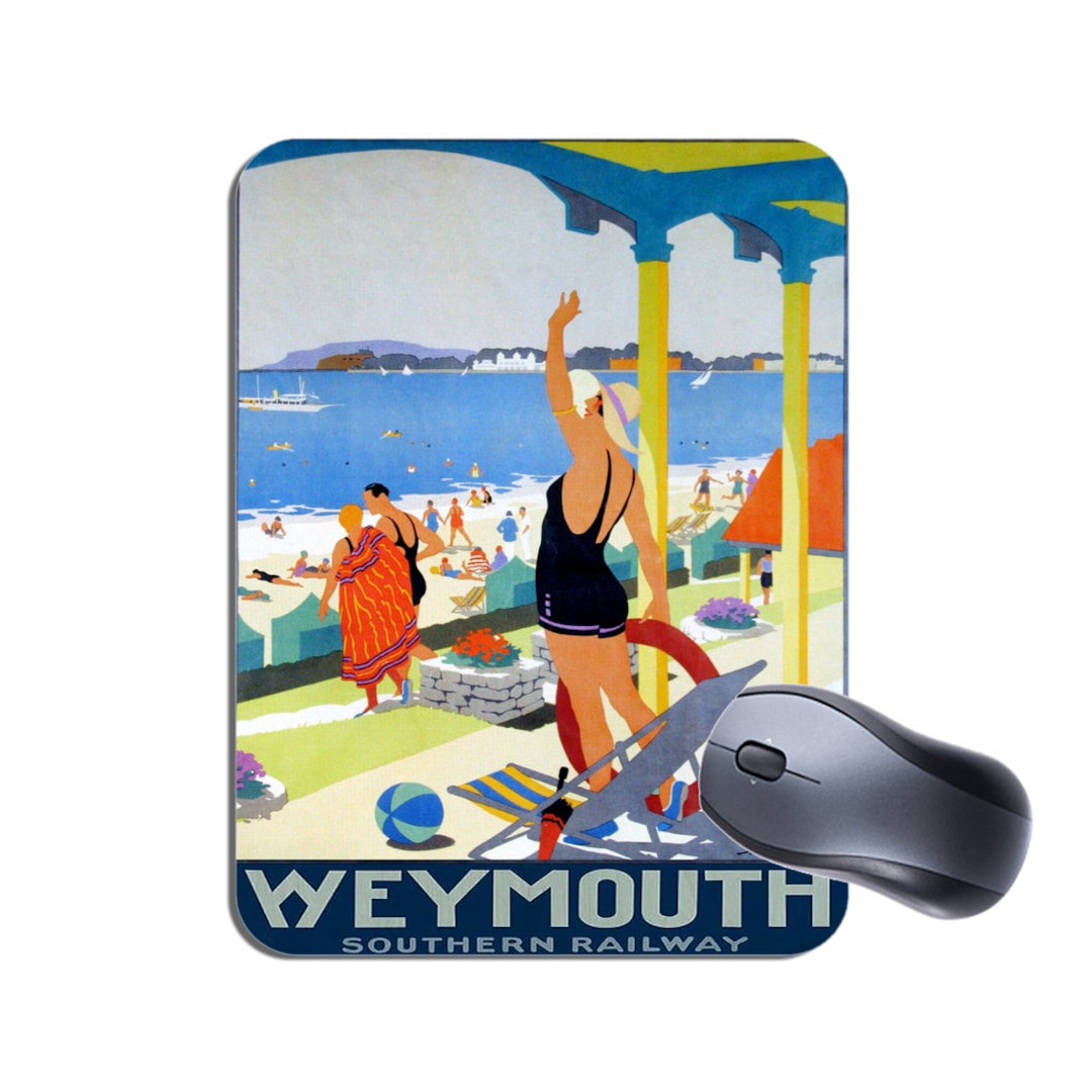 Weymouth Vintage Railway Poster Mouse Mat Mousepad. Dorset British ...