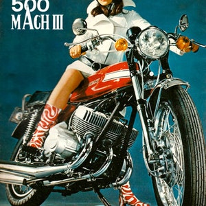 Vintage 500 H1 Mach III 3 Motorcycle T-shirt. Classic Seventies Bike ...