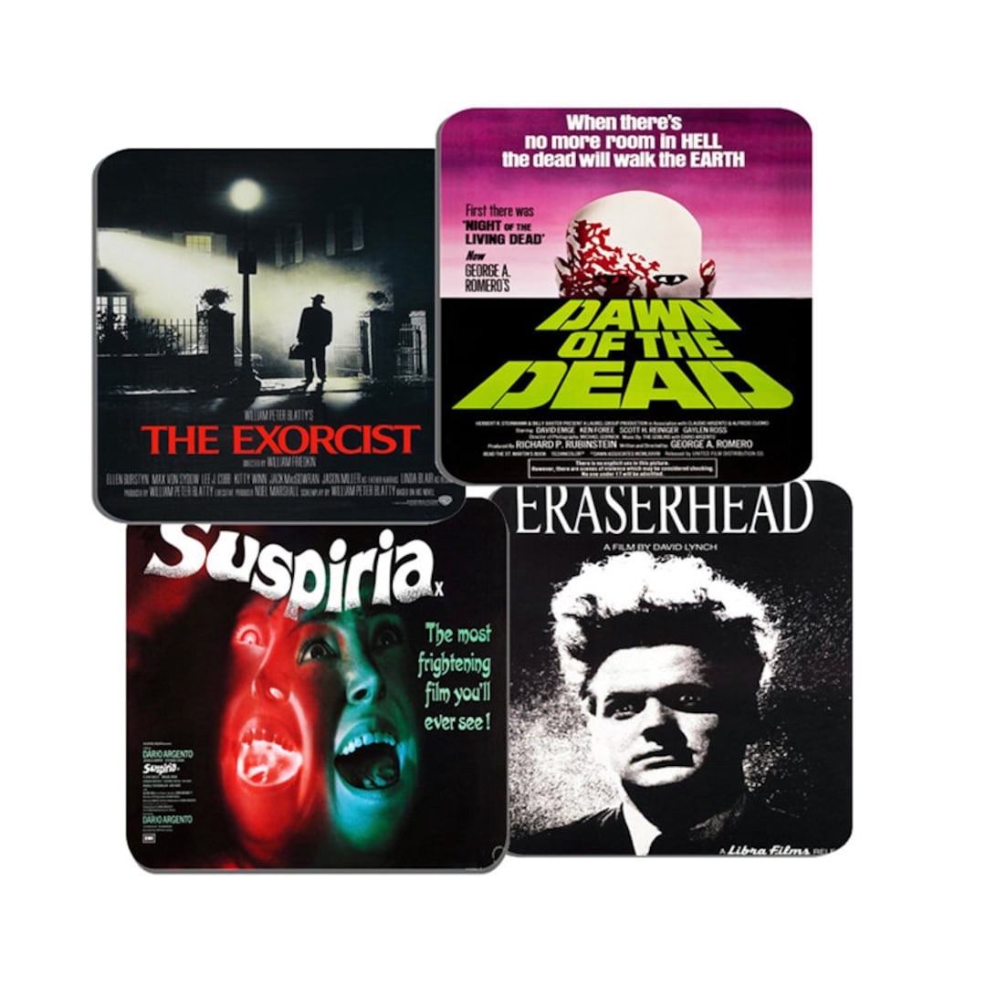 Classic 1970s Horror Movie Poster Coasters Set of 4. High - Etsy