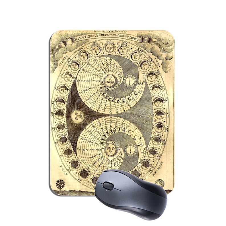 Antique Moon Phase Illustration Mouse Mat Mousepad. Vintage - Etsy