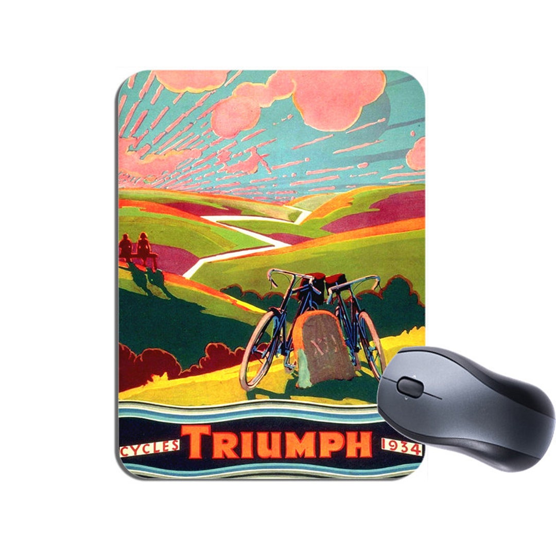 Vintage 1934 Triumph Cycles Advert Poster Mouse Mat Mousepad. Classic ...