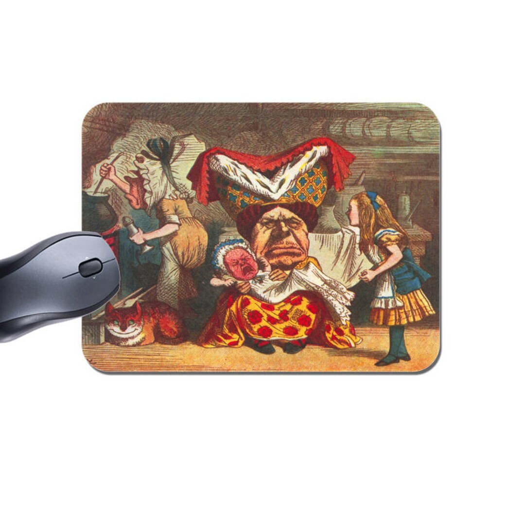 Alice in Wonderland Mouse Mat Mousepad With Duchess, Baby & Cheshire ...