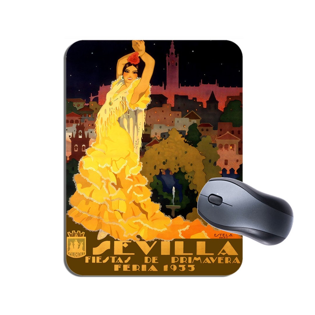 Seville 1933 Fiesta Primavera Flamenco Dancer Mouse Mat Mousepad. High ...