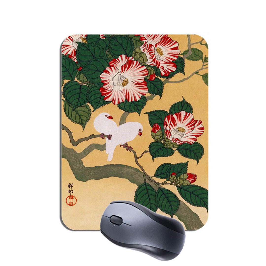 Ohara Koson Camellia and Rice Birds Mouse Mat Mousepad. Vintage ...