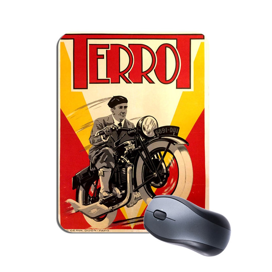 Terrot Vintage French Motorcycle Mouse Mat Mousepad. Classic Motorbike ...