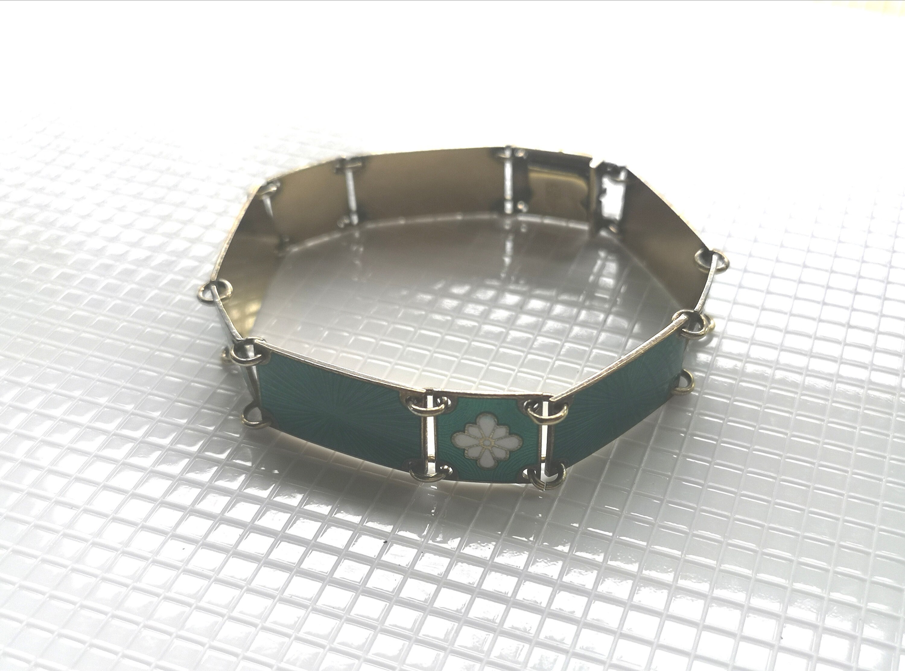 Volmer Bahner Denmark Scandinavianvsterling Silver 925 Green Enamel ...