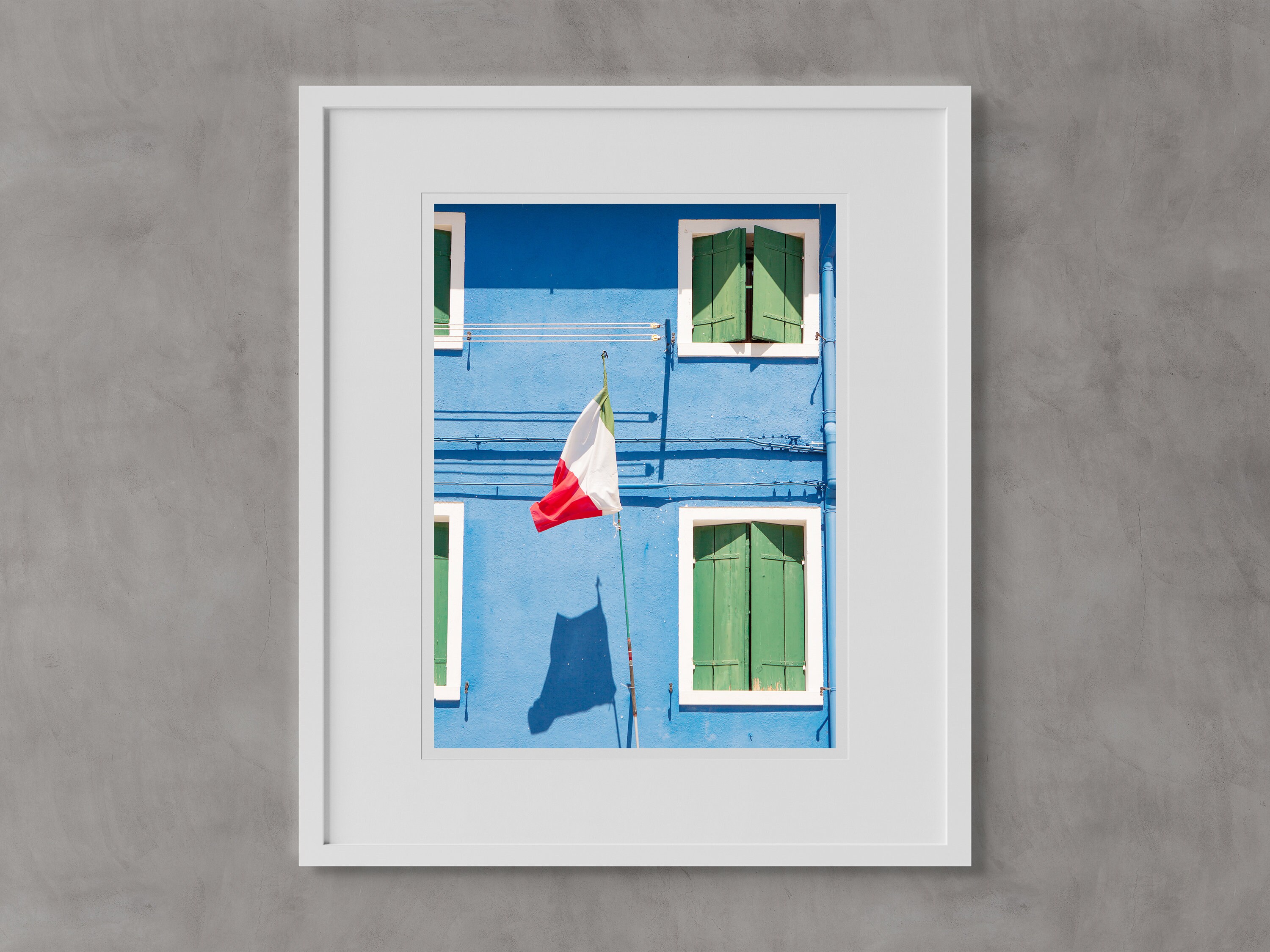 Italian Flag Burano, Venice, Italy Venezia, Italia 8.5x11 Print ...