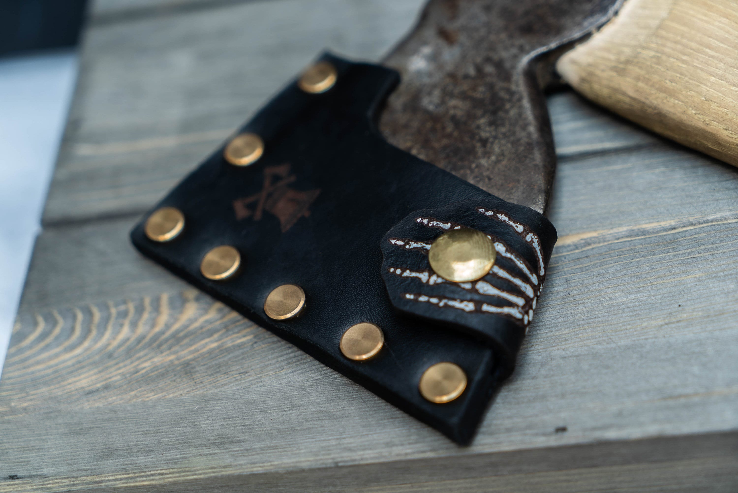 Ace Carpenter's Hatchet Hand Painted Skull Buffalo Leather - Etsy