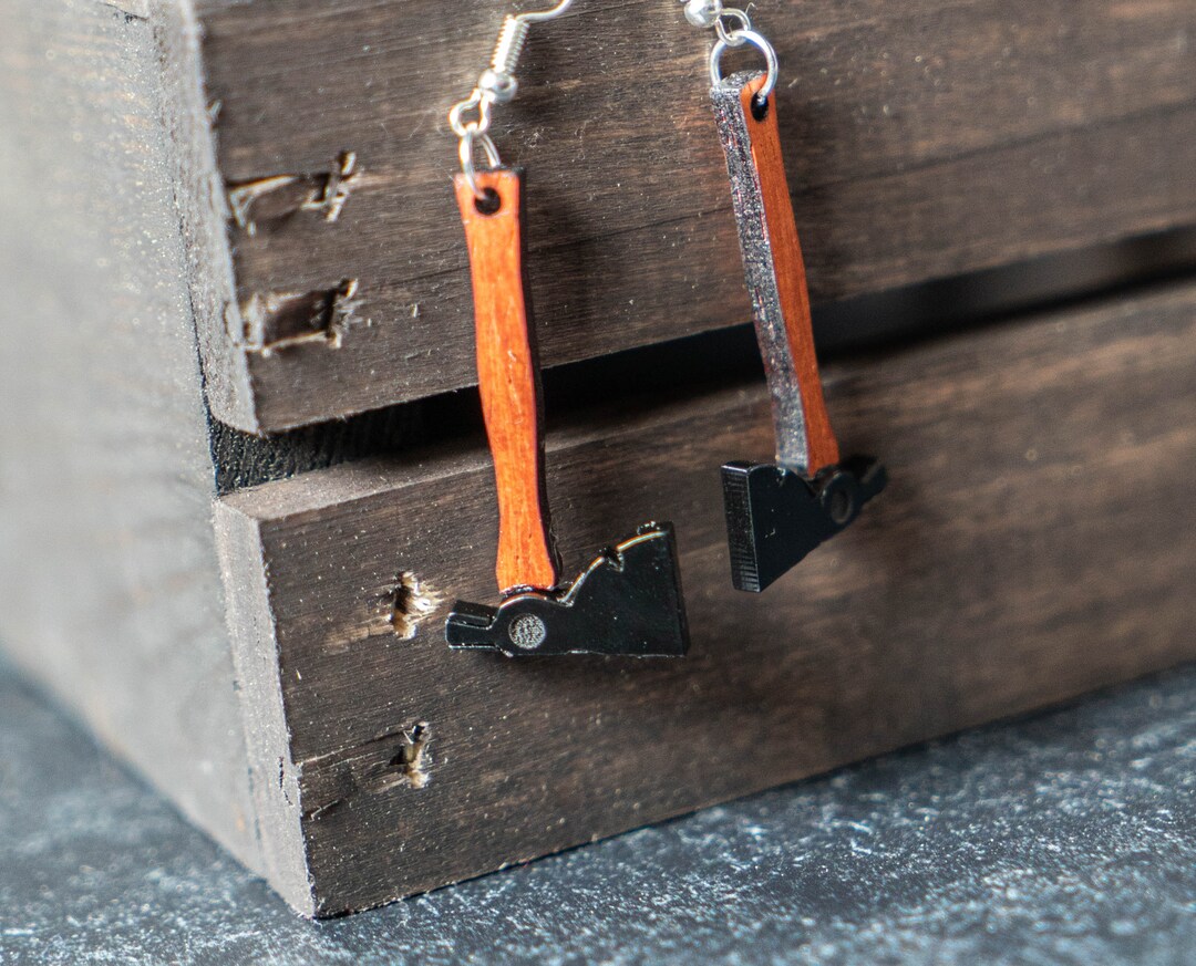 Ace Carpenter's Hatchet Exotic Hardwood Earrings - Etsy