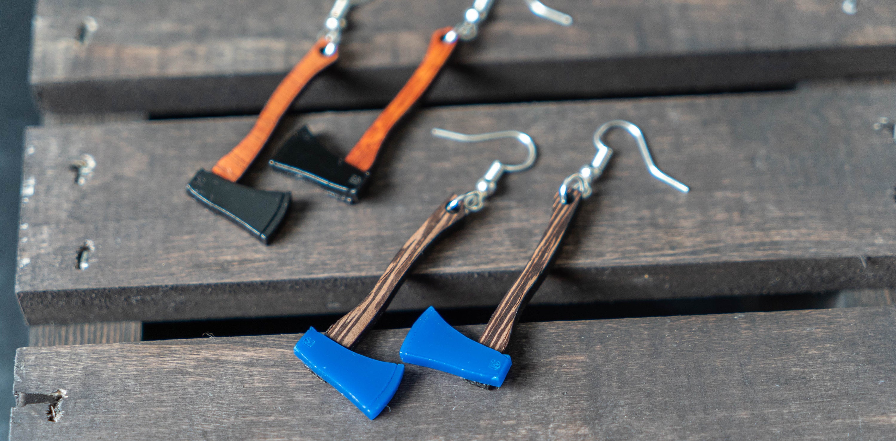 Flying Fox Throwing Axe Exotic Hardwood Earrings | Etsy