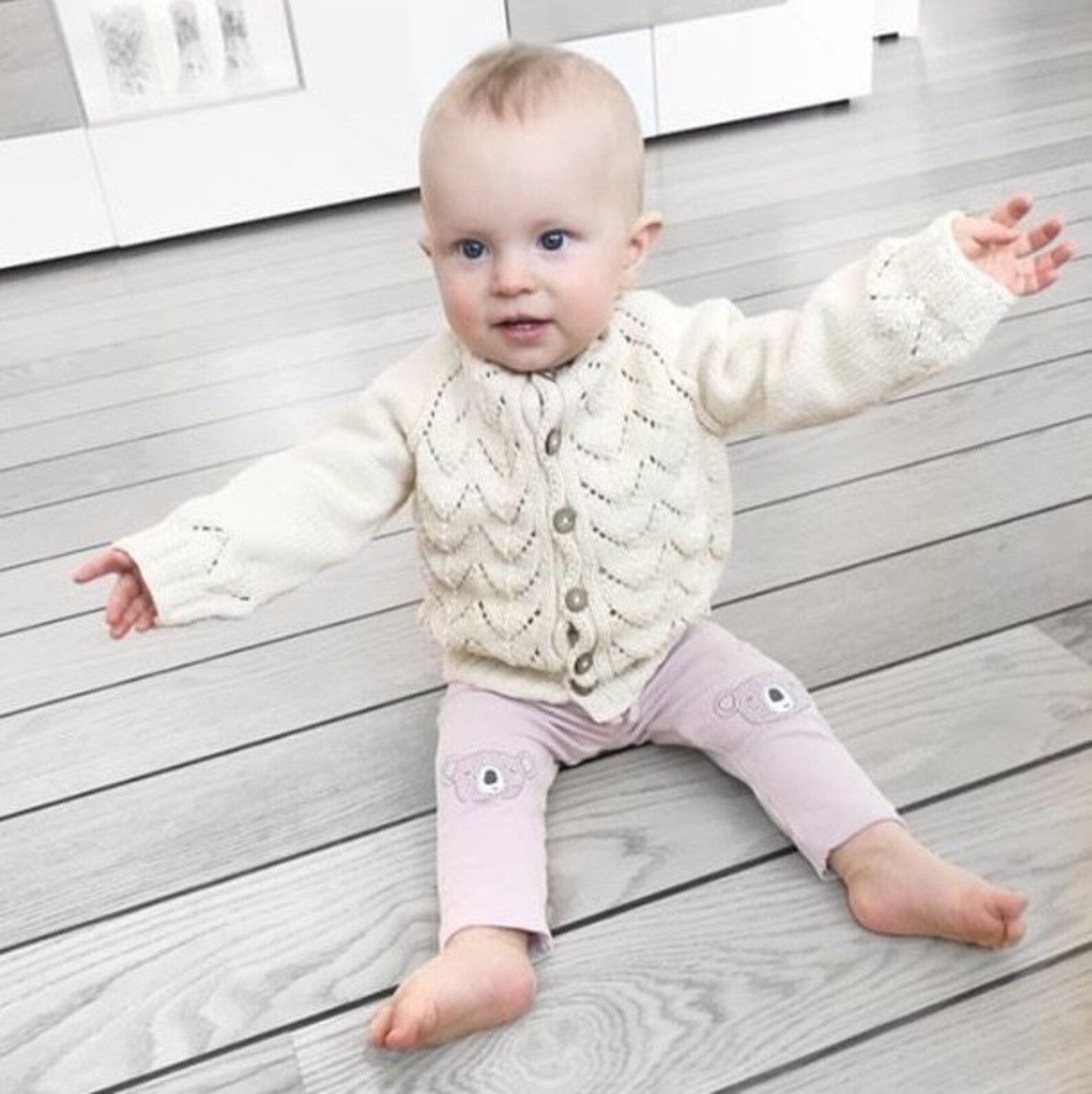 Hand Knitted Baby Cardigan - Handmade Baby Cardigan - 100% Organic ...