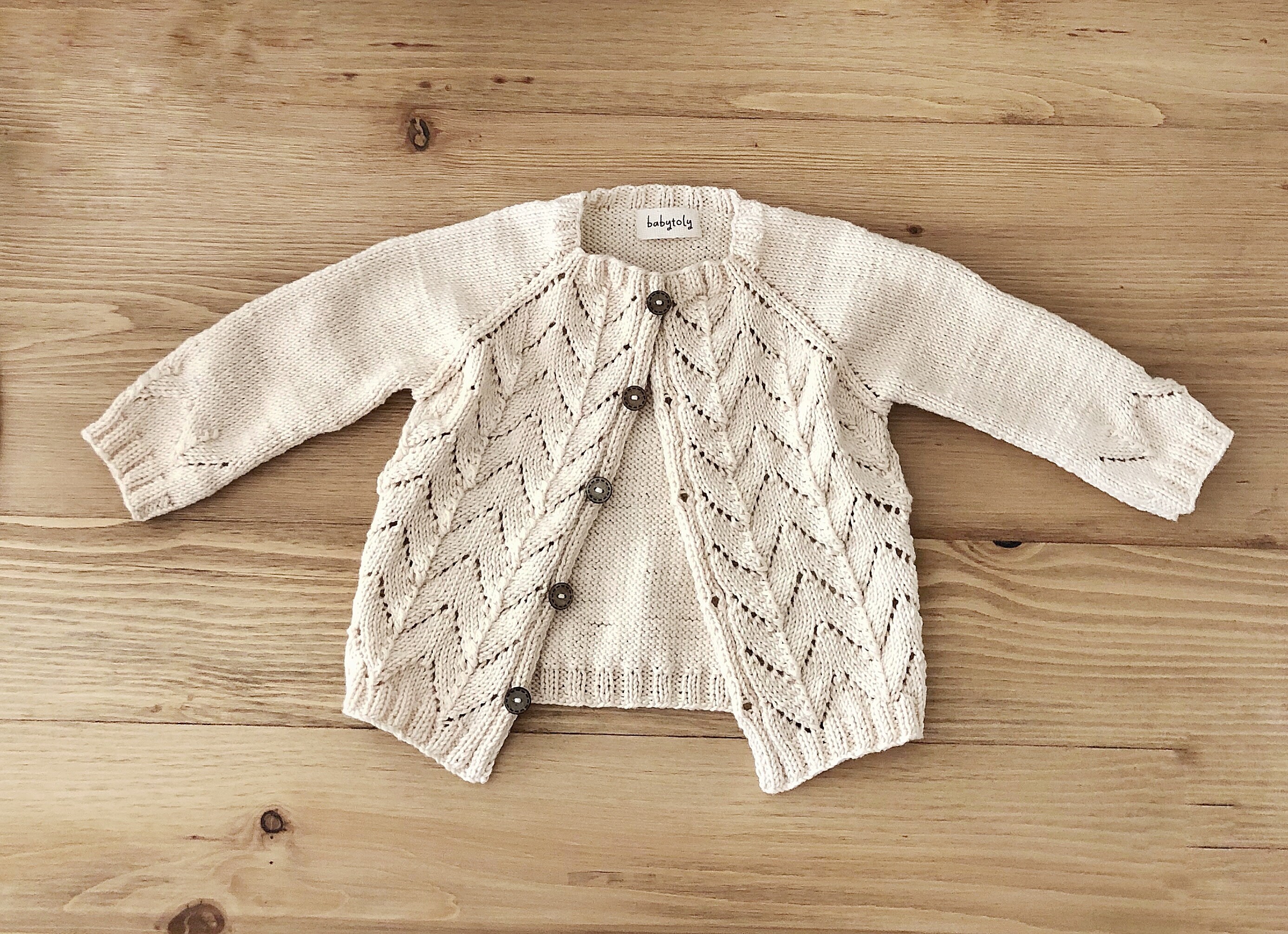 Hand Knitted Baby Cardigan - Handmade Baby Cardigan - 100% Organic ...
