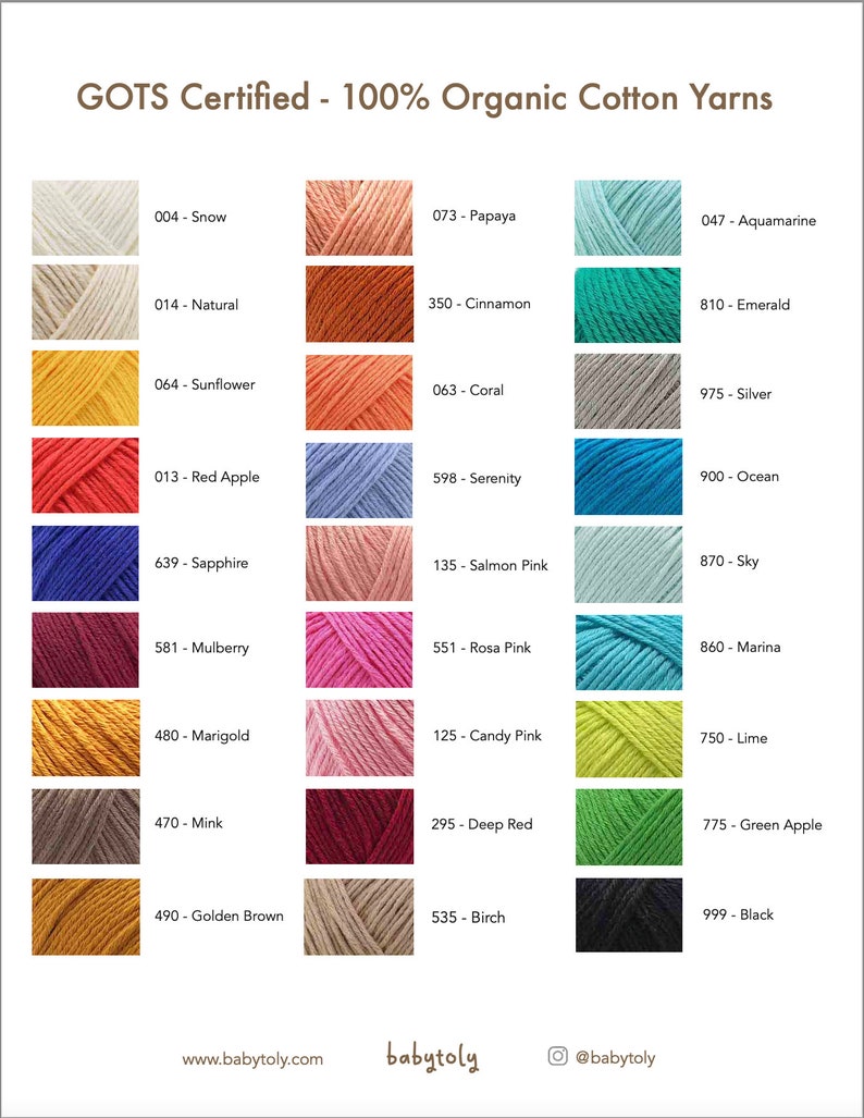 Organic Cotton Yarn 50 Gr 1.76 Oz 105 Mt 115 Yrd Super - Etsy