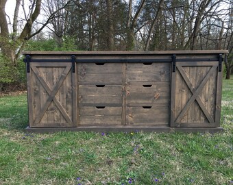 Barn door console | Etsy