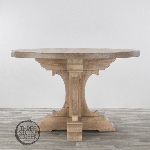 Magnolia Round Pedestal Farmhouse Dining Table - Etsy