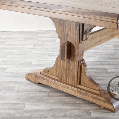 Hourglass Base Trestle Dining Table Three Stone Creek - Etsy