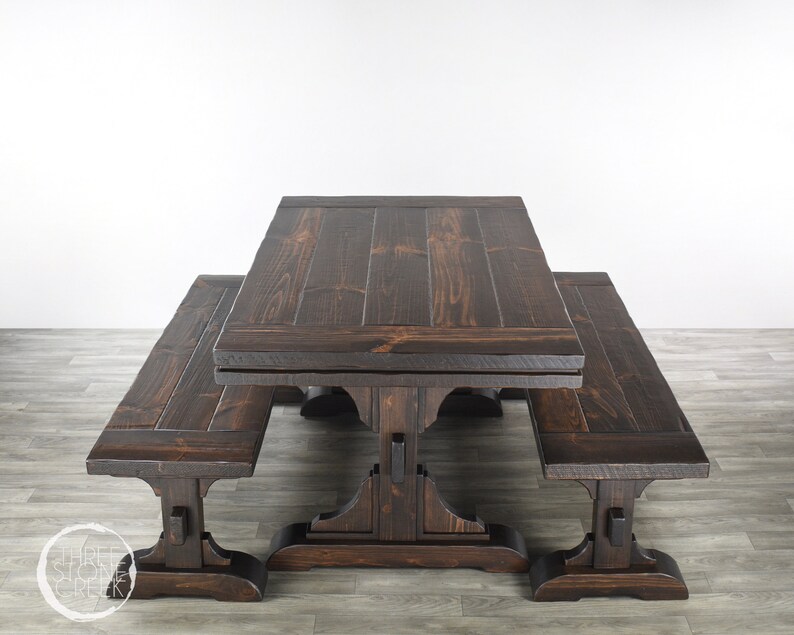 Hourglass Base Trestle Dining Table Three Stone Creek - Etsy