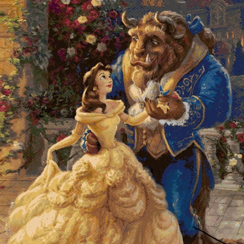 Beauty and the Beast Tale Cross Stitch Pattern Belle Cross - Etsy