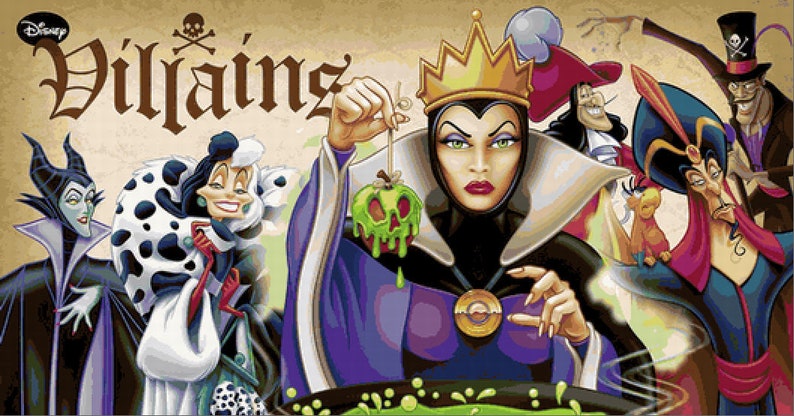 Fairy Tale Villains Cross Stitch Pattern | Maleficent, Cruella, Evil ...