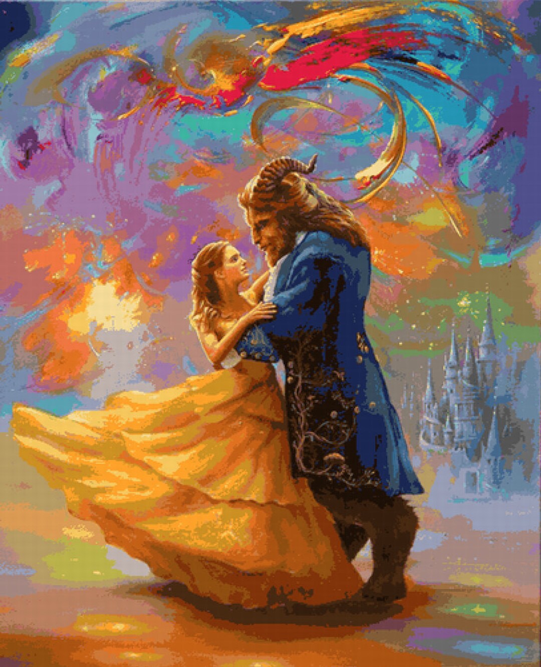 Beauty and the Beast Abstract Cross Stitch Pattern | Picasso Princess ...