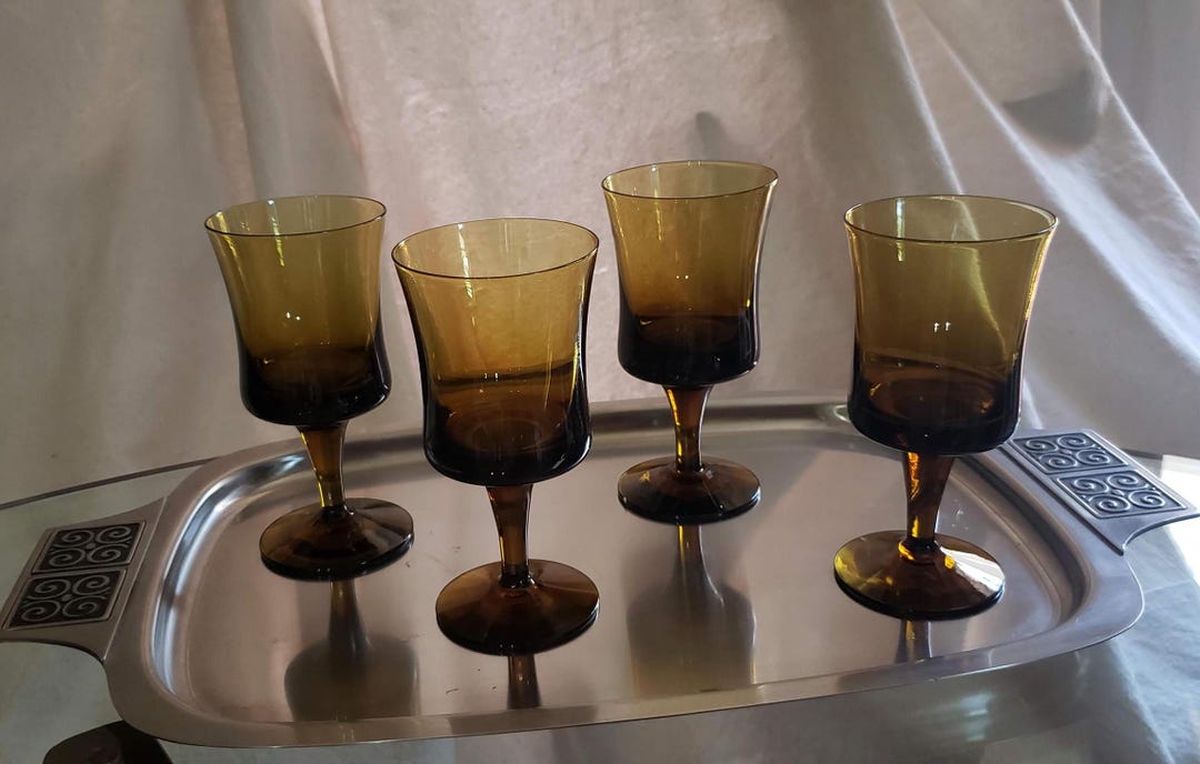 Arabesque Spice Brown Wine Glass, Vintage Wine Glass, DENBY Glassware ...