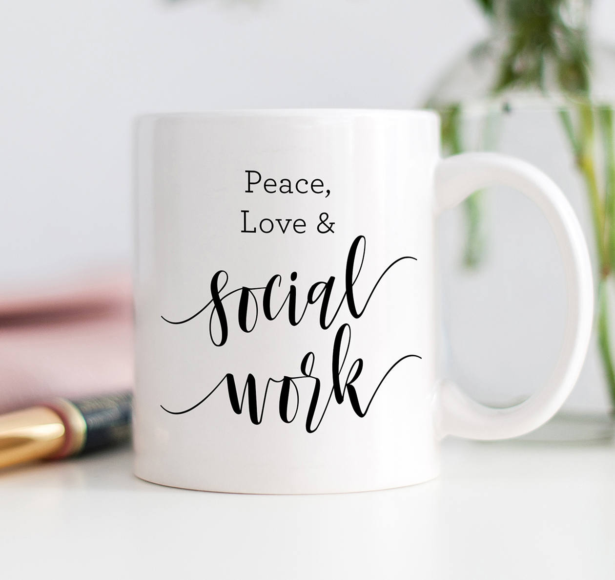 Peace Love & Social Work Mug Gift for Social Worker Peace - Etsy