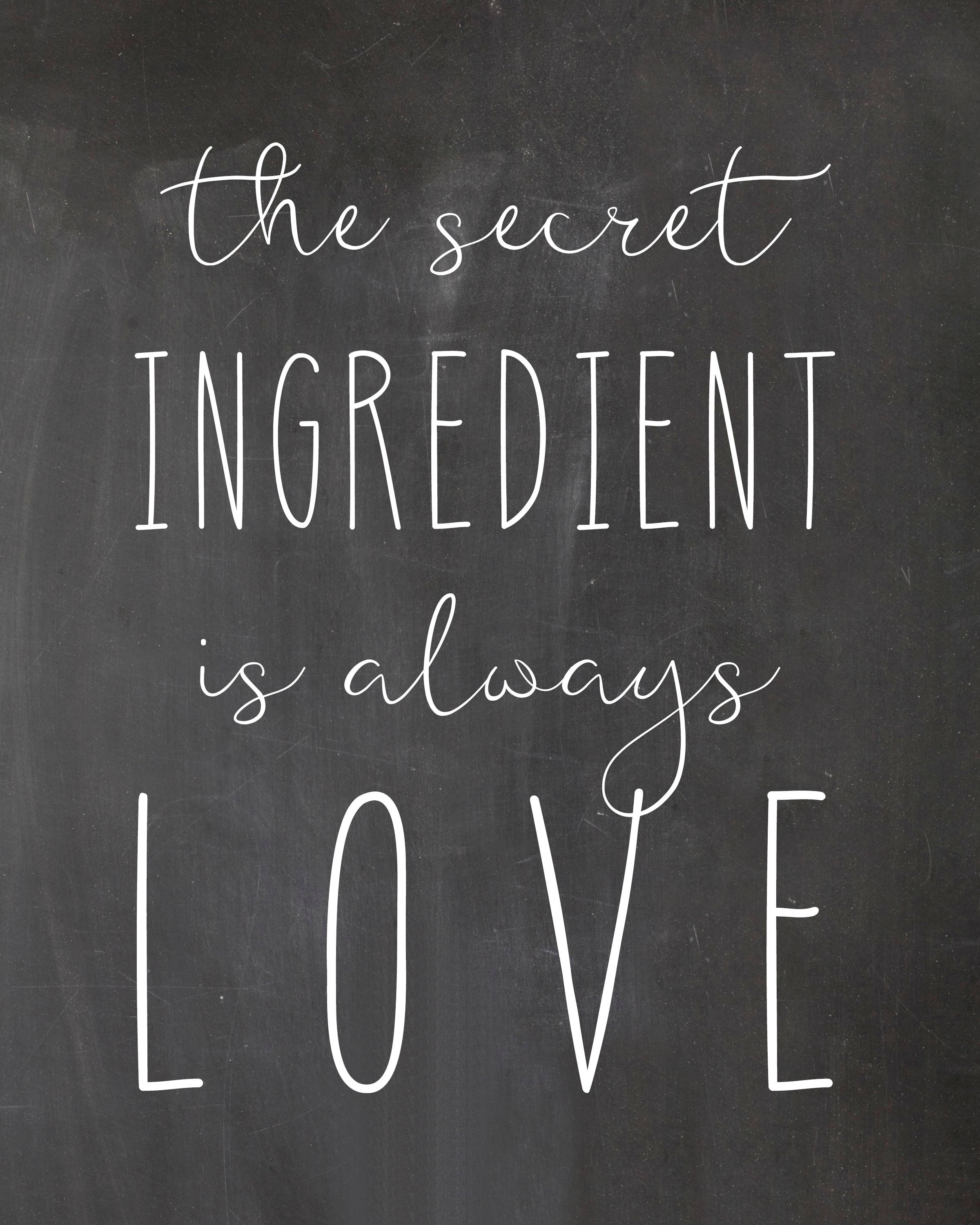 The Secret Ingredient Printable | Kitchen Art | Kitchen Print | Digital ...