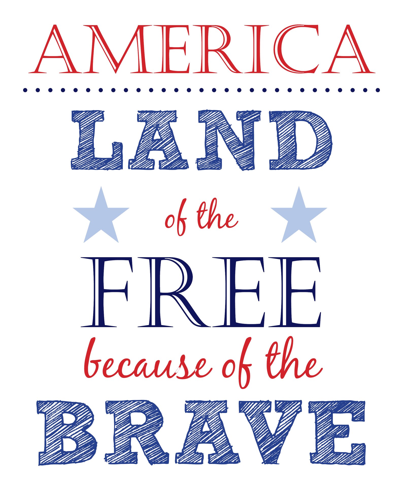 Land of the Free Print | Fourth of July | Patriotic Digital Print ...