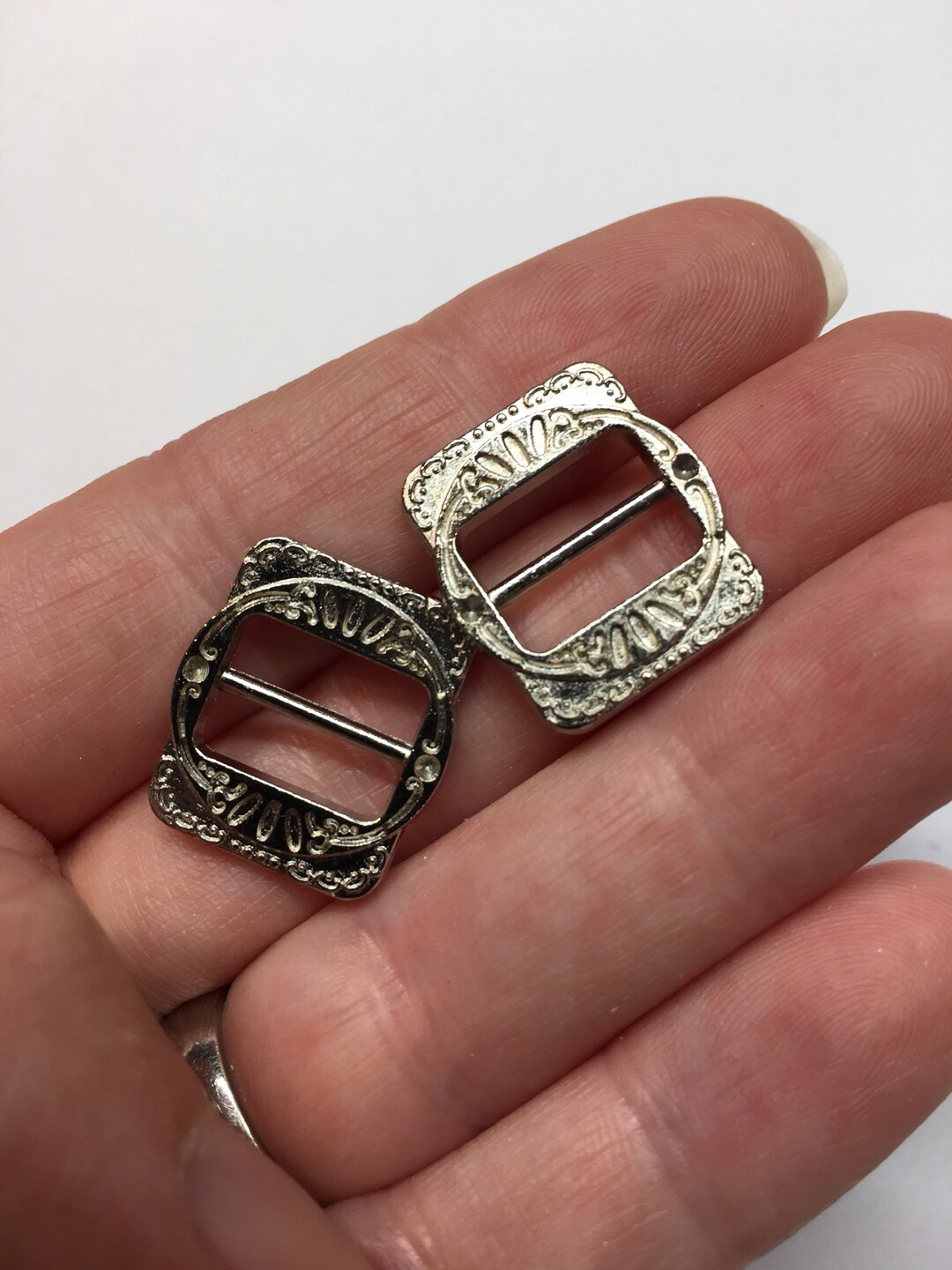 Set of 2 Silver OR Gunmetal Vest Buckles - 1/2" Vest Buckle - Also ...