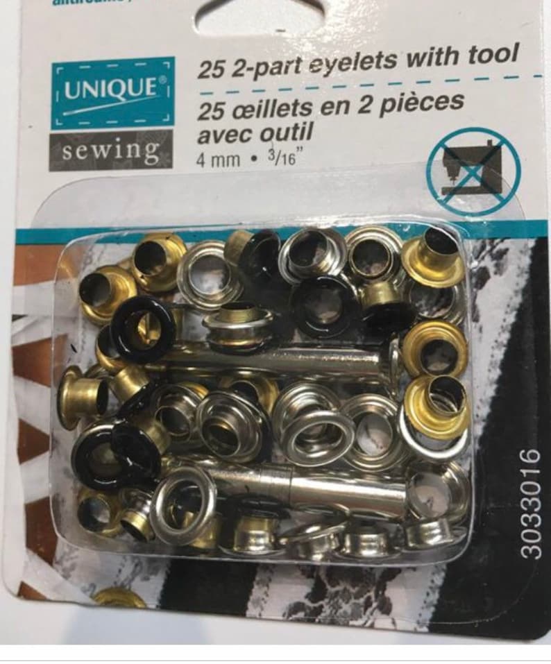 25 Piece per Package - 2 Part Eyelet Kit With Tool - 4mm Eyelet Kit, 3/ ...