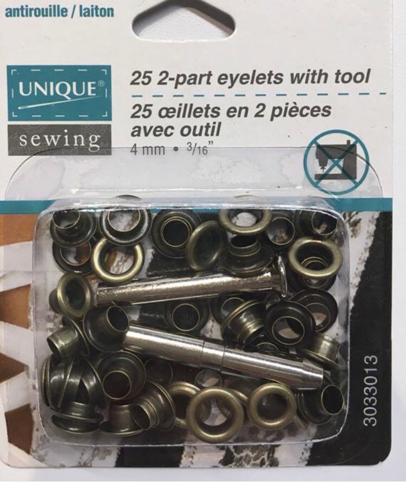 25 Piece per Package - 2 Part Eyelet Kit With Tool - 4mm Eyelet Kit, 3/ ...