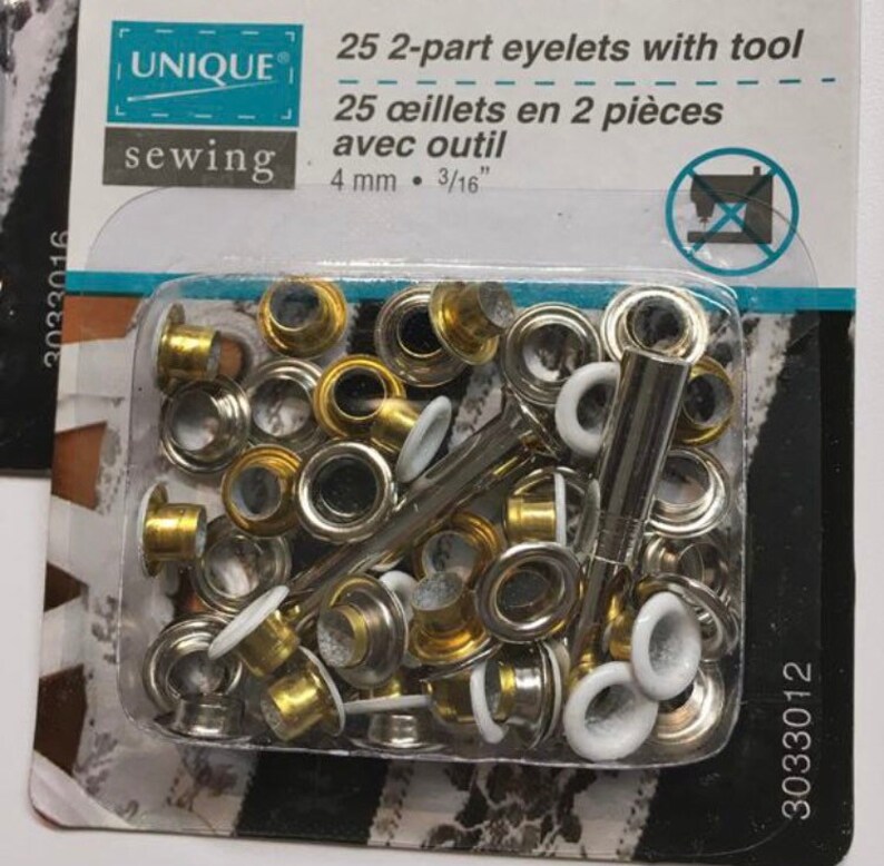 25 Piece per Package - 2 Part Eyelet Kit With Tool - 4mm Eyelet Kit, 3/ ...
