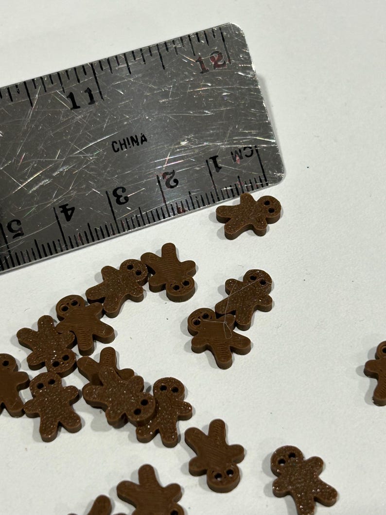 Miniature Gingerbread Man Buttons for Your Doll Clothing Projects, Qty ...