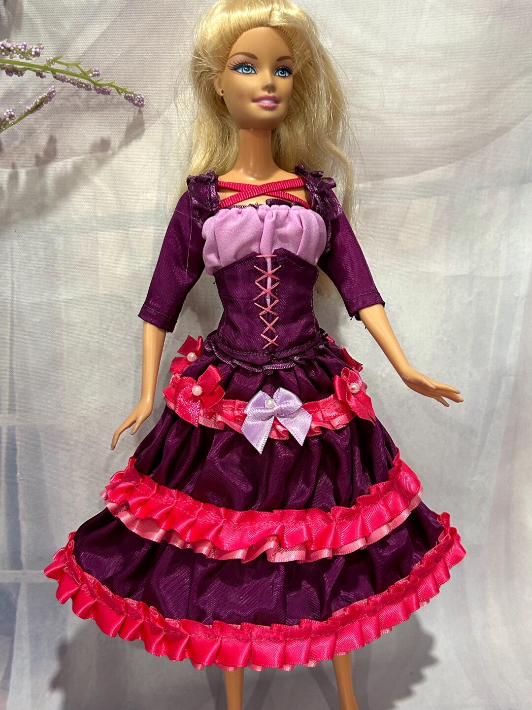 Pink and Purple Lolita Style Gown for Your Doll, Fashion Doll Dress ...