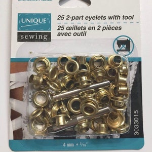 25 Piece per Package - 2 Part Eyelet Kit With Tool - 4mm Eyelet Kit, 3/ ...