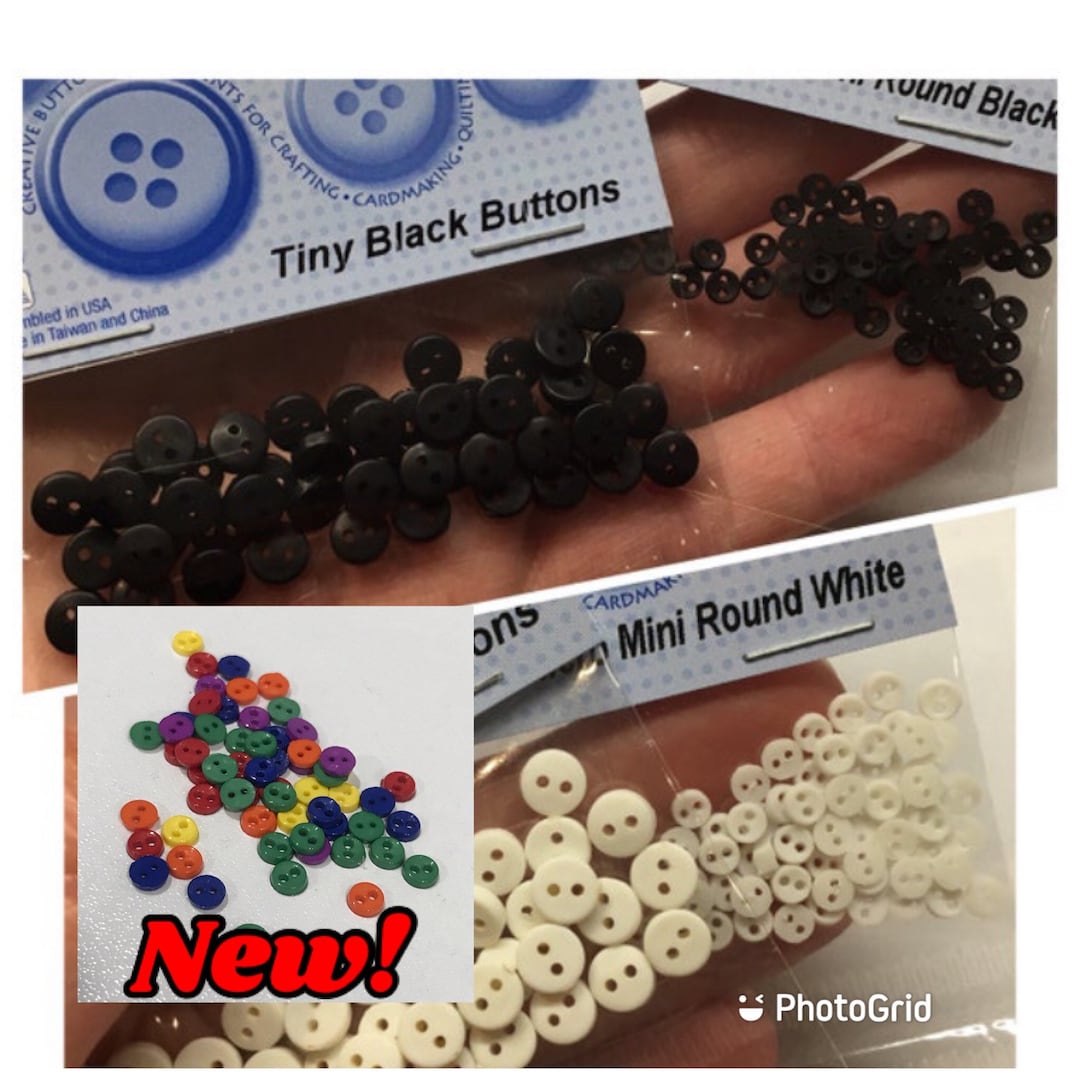 Tiny White OR Black Buttons OR Micro Mini White, Black or Primary ...