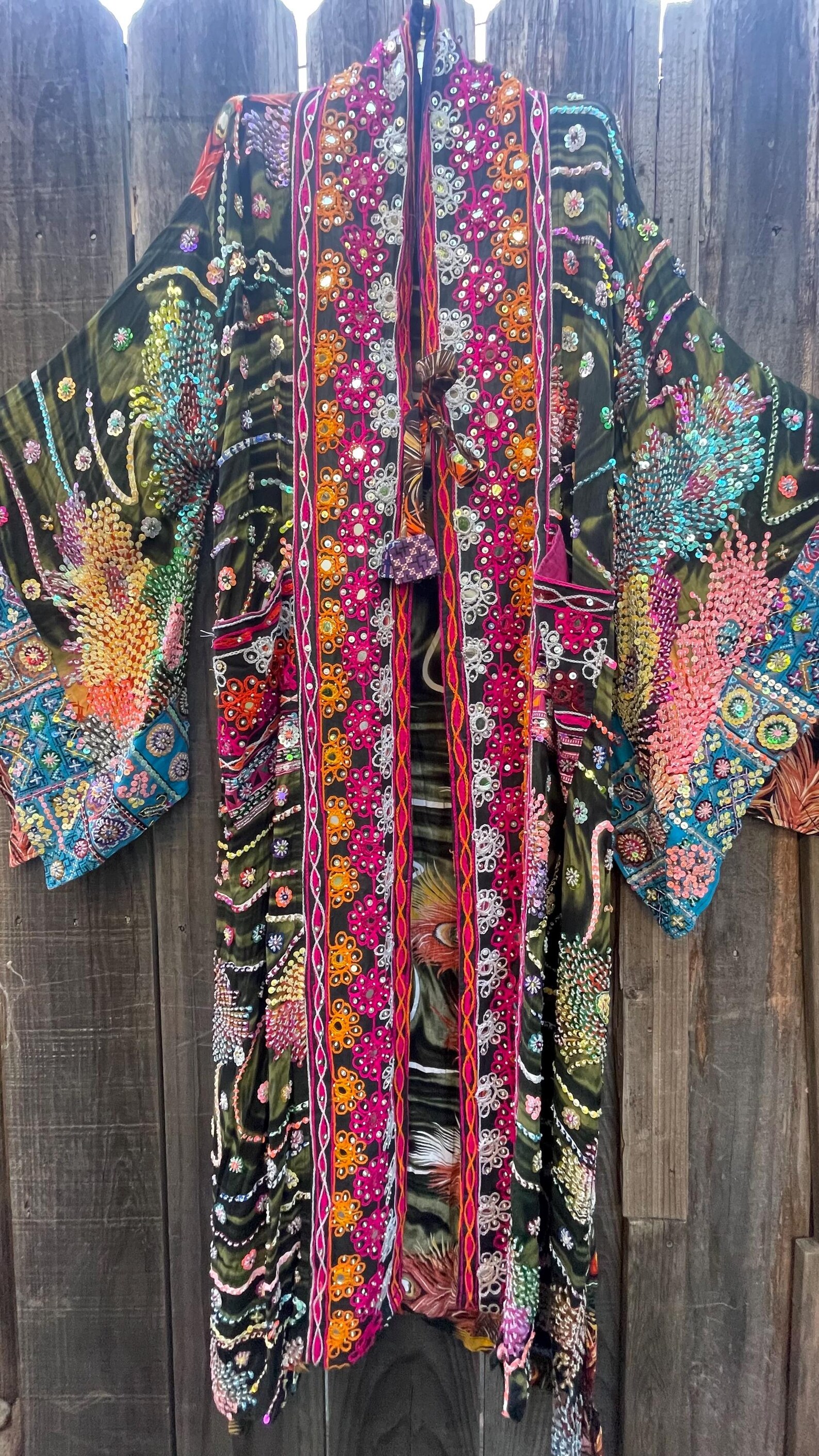 Beach Party Cover Up, Festival Robe, Embroidered Robe, Full-length ...