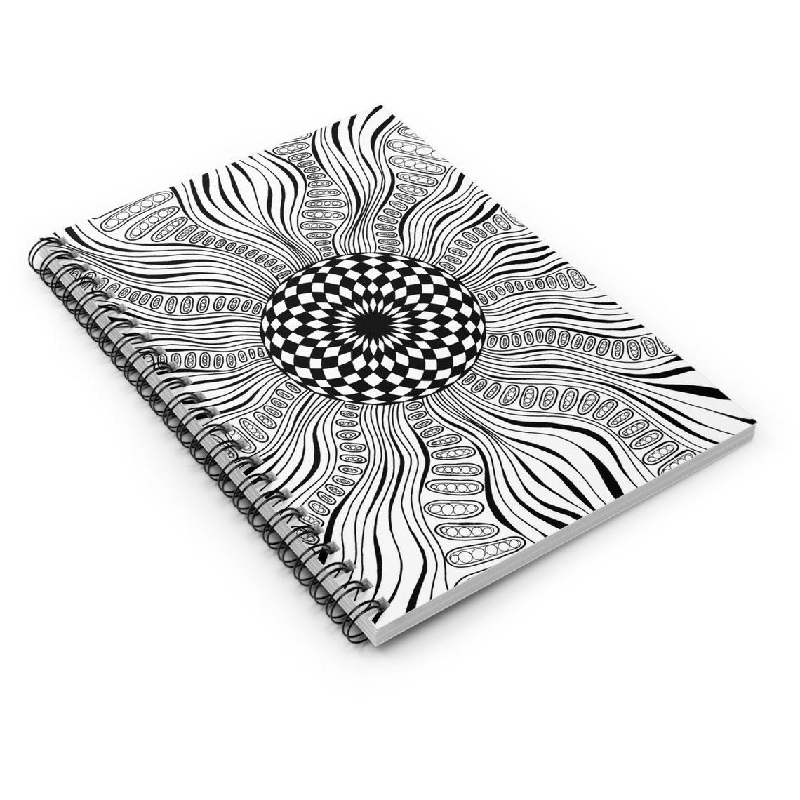 Black and White Optical Illusion Art Spiral Notebook - Ruled Line - Etsy